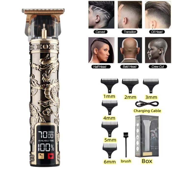 LCD Dragon A Tondeuse à cheveux électrique T9 USB Rechargeable pour homme, rasoir professionnel ...