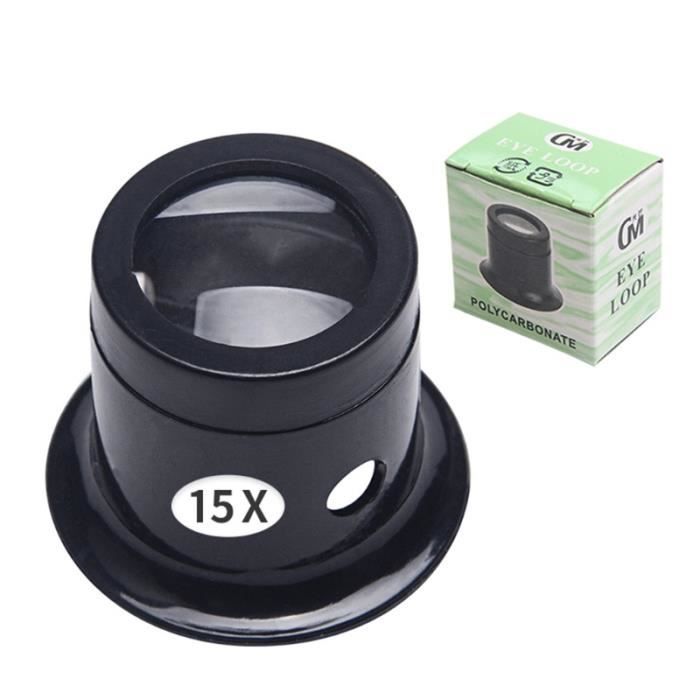 Couleur 15X Loupe monoculaire de bijoutier , Loupe à boucle pour ...
