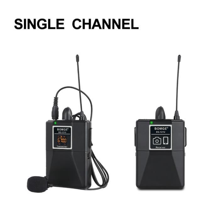 Monocanal - Microphone Lavalier sans fil UHF à double canal, portée de ...