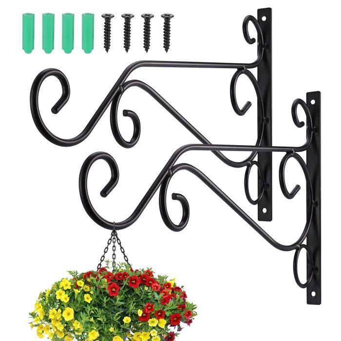 2Pcs Support Crochet Plante Suspendues, Crochet Suspension Mural en Fer ...