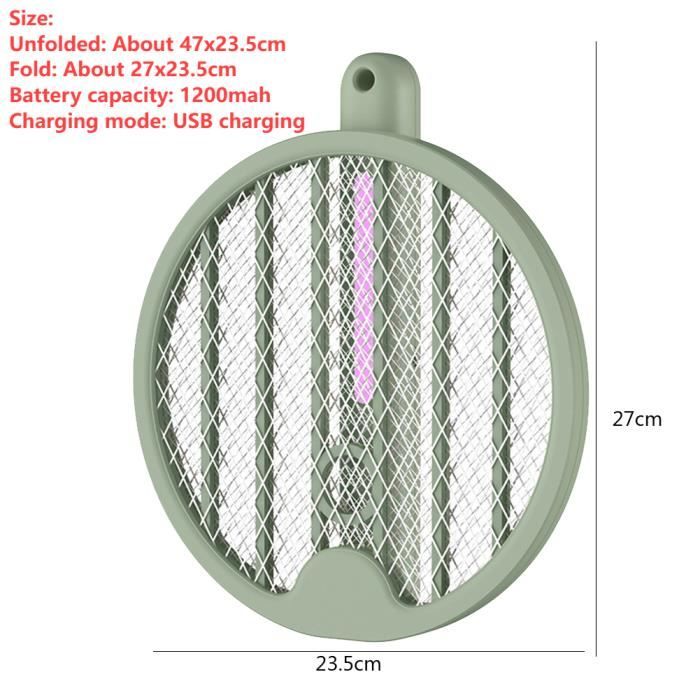 Raquette Anti-Moustiques Électrique Pliable,Piège à Mouches,Rechargeable par USB,Tueur d ...
