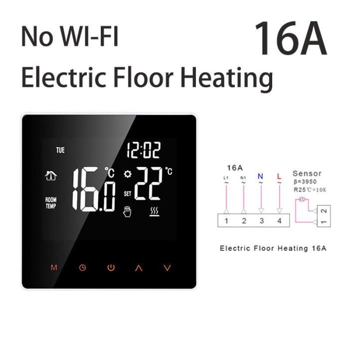 Thermostat Régulateur,Aubess-Thermostat Intelligent Tuya WiFi,Contrôleur de Température pour ...