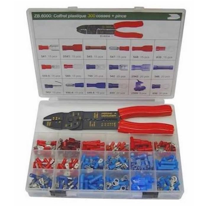 COFFRET ASSORTIMENT DE 300 COSSES ELECTRIQUES ISOLEES ET 1 PINCE A SERTIR - Cdiscount Bricolage