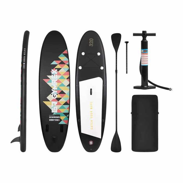 Stand Up Paddle - Gymrex - GR-SPB320 - Gonflable - 130 kg - Noir ...