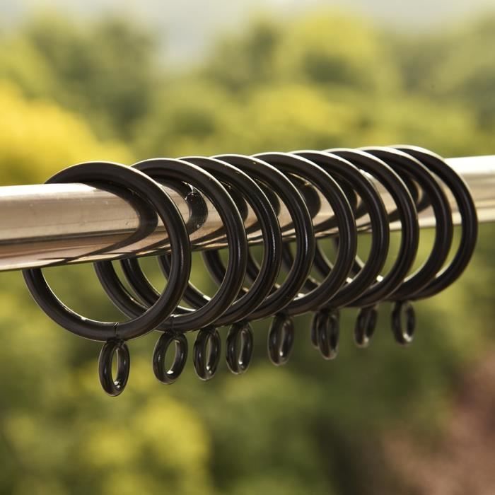 Rideaux,Anneaux de rideau en métal noir,anneaux de suspension pour ...