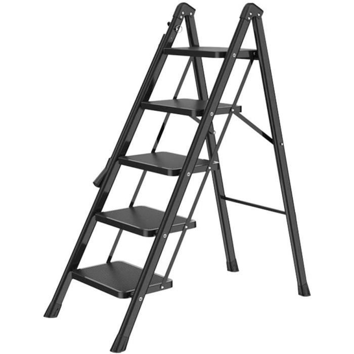 Marchepieds escamotables Escabeau à 5 marches, Tabouret en Aluminium de qualité, escabeau Pliant ...