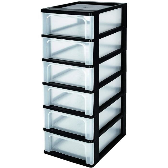 Iris Ohyama, Tour de rangement plastique/Tour à 6 tiroirs, 7 L - Format ...