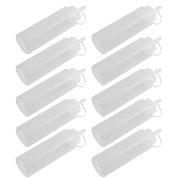 Distributeur de condiments - MXZZAND - 240ml - PE - Couleur Blanc - Facile à nettoyer ...