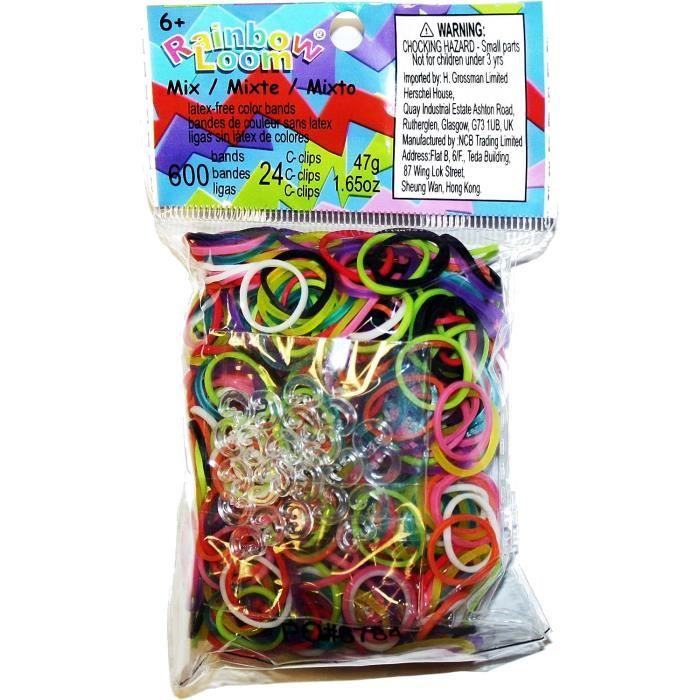 Rainbow Loom – Colour Bands Mix – Elastiques Multicolores (Import [257 ...