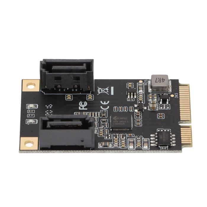 TMISHION Carte d'extension SATA 2 ports Carte d'extension Mini PCi E à ...