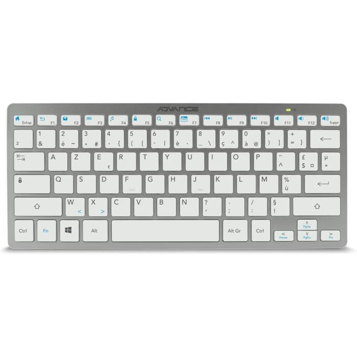 Advance – Clavier Sans Fil Silencieux Smartkeys Blanc-Argent – Keyboard ...