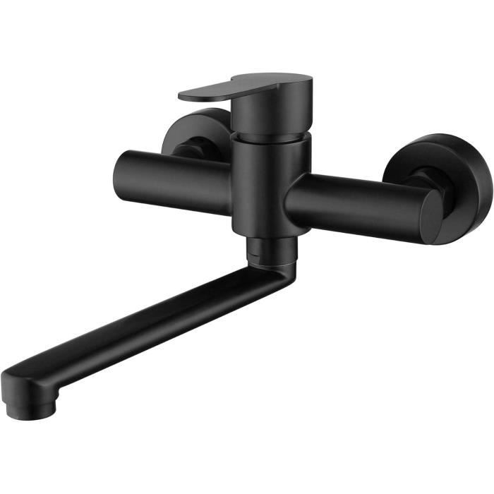 Robinet De Cuisine Mural Noir Mitigeur Evier Pivotant À 360° Montage ...