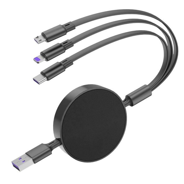 Câble Chargeur Multi Embout, (6A 1M) Cordon de Charge Rapide ...