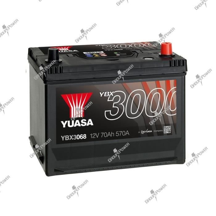 Batterie auto, voiture YBX3068 12V 70Ah 570A Yuasa SMF Battery - Cdiscount Auto