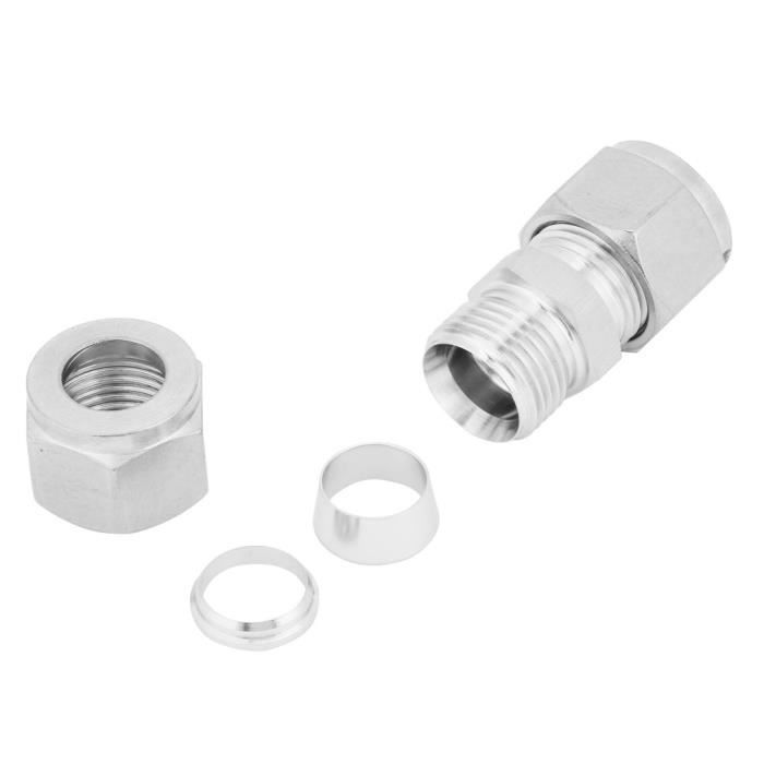 Zerone raccord droit Tube de compression en acier inoxydable raccord tube à double virole ...