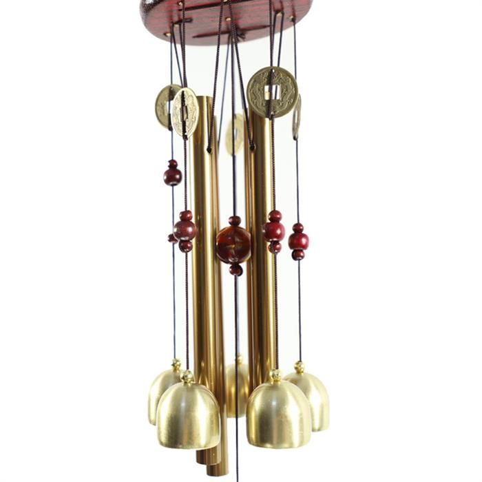 Grand Carillon à Vent en Bois Multi-Tubes en Métal, Décoration de Porte ...