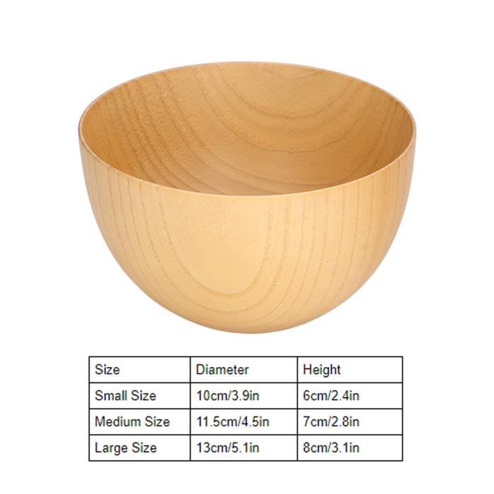 Bol à manger Bol en bois Rond Ustensiles de cuisine Conteneur de ...