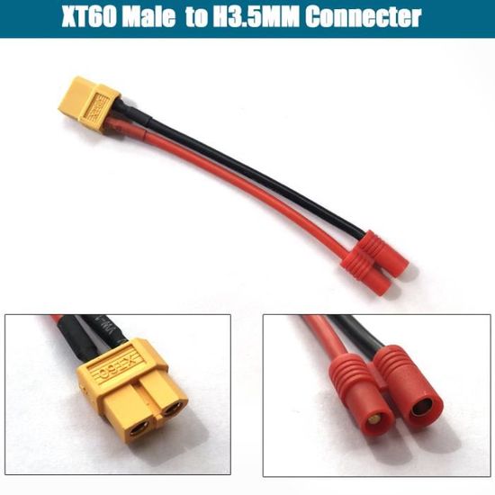 Connecteur Adaptateur Femelle-mâle XT60 M à H3.5MM pour Batterie RC Lipo - AIHONTAI - Noir ...