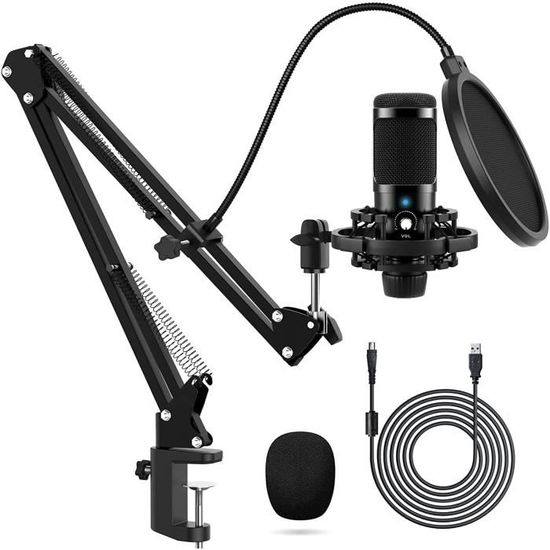 Kit de microphone USB pour PC, professionnel 192 KHZ-24 bits avec carte ...