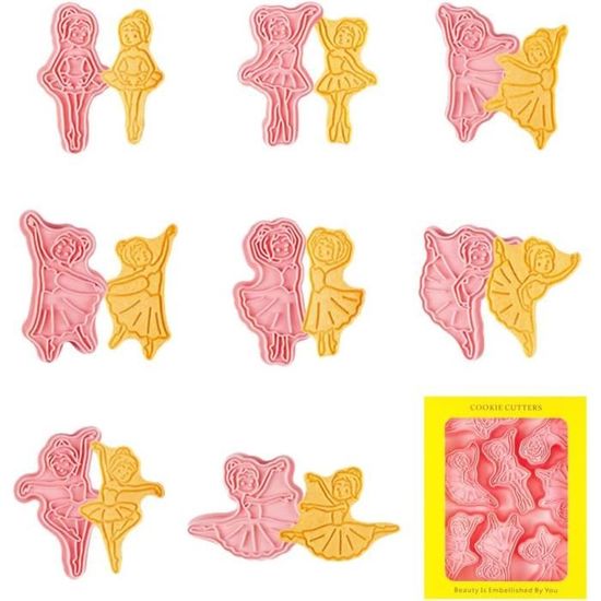 8 Pièces Emporte Pièce Ballerine,3D Moule Biscuit Plastique,Cookie ...
