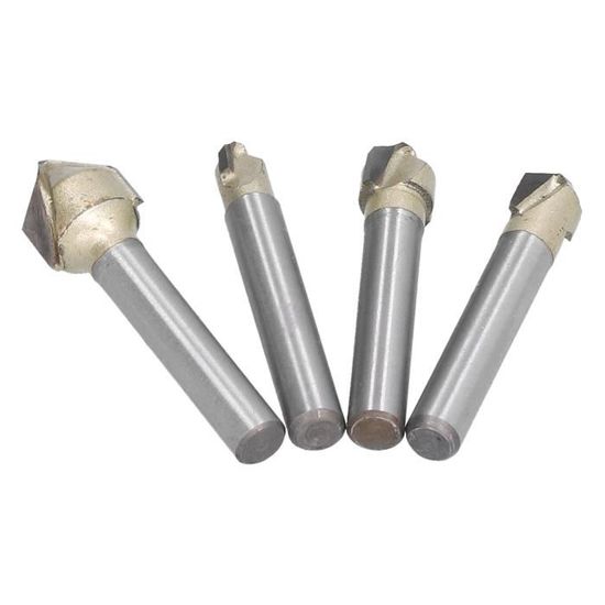 ROM V Groove Bit 4Pcs V Groove Router Bit Industrial Set 90 Degrés 1/4 ...