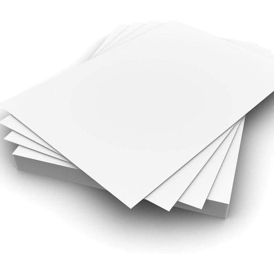Lot De 50 Feuilles De Papier Cartonné Blanc Pour Imprimante - Format A4 ...
