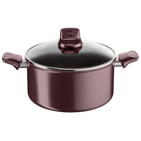 TEFAL DARK RUBY Ind Faitout C4024612 24cm Tous feux dont induction - Cdiscount Maison