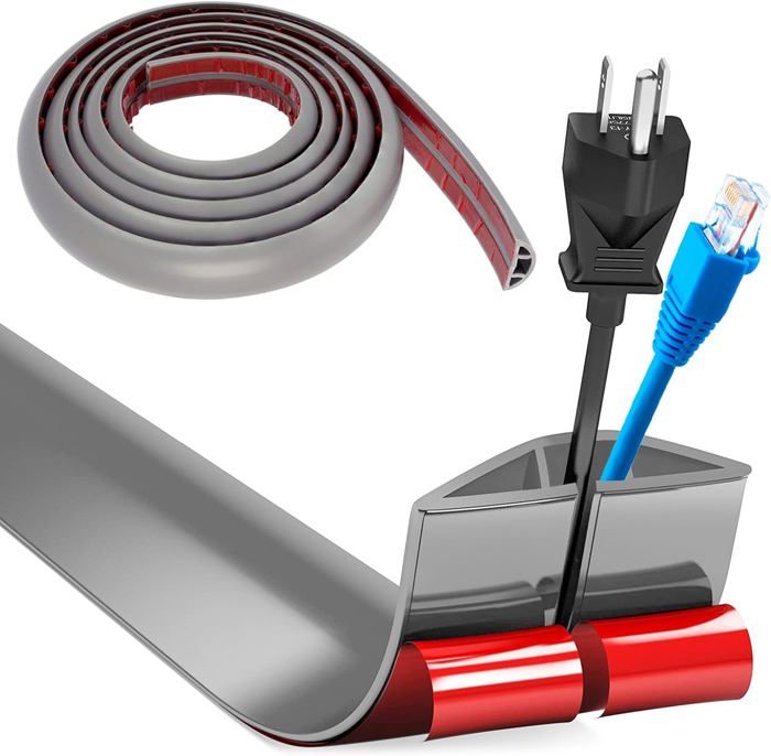 Cache Cable Sol, Petit Canal De Câble Flexible, 2M X 5Cm Protege Cable ...