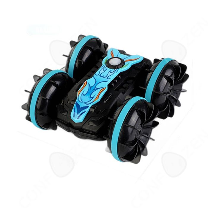 C Voiture télécommandée 16x8x15cm voiture de cascade rc amphibie à double face rotative et ...