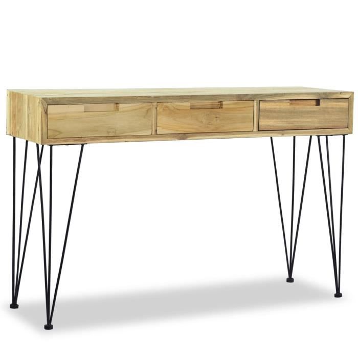 Akozon Table console 120 x 35 x 76 cm Teck massif - 7891451086605 ...