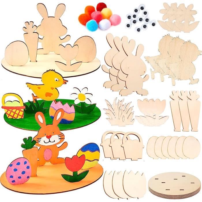 Kit de Bricolage - ZGEER - Décoration de Pâques - 6 Pièces - Lapins et ...