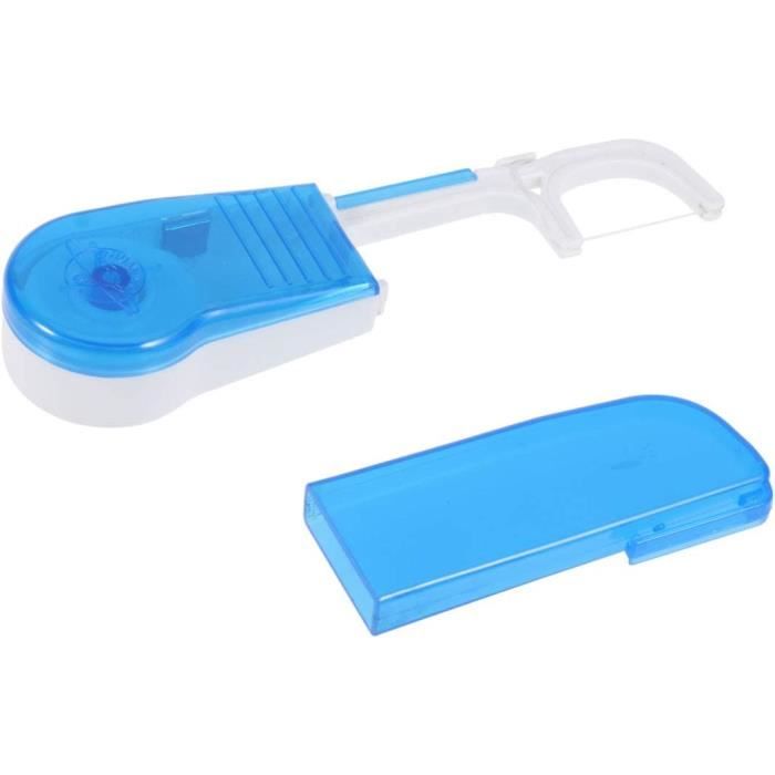 Support de fil dentaire portable avec 30 mètres de fil dentaire (bleu ...