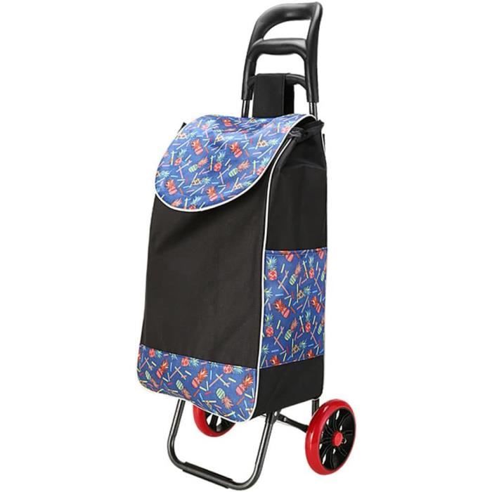 Chariot de Courses Pliable Caddie Course à Grandes Roues Silencieuses ...