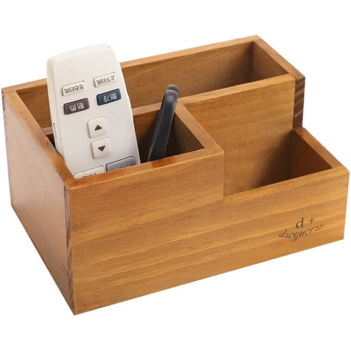 Organisateur De Bureau Boîte De Rangement En Bois Boîte De Télécommande ...