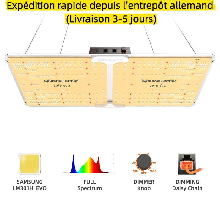 Lampe de culture LED - SPIDER FARMER - SF2000 - 200W - Samsung LM301H ...