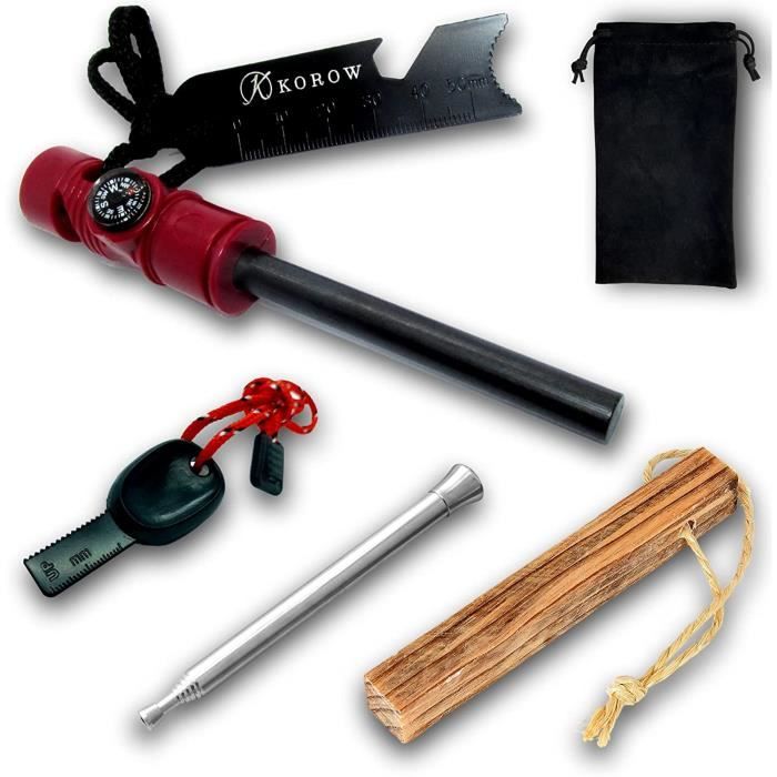 Kit Allume Feu de Survie + Soufflet Pliable + Bois Résine Pour Kit de ...