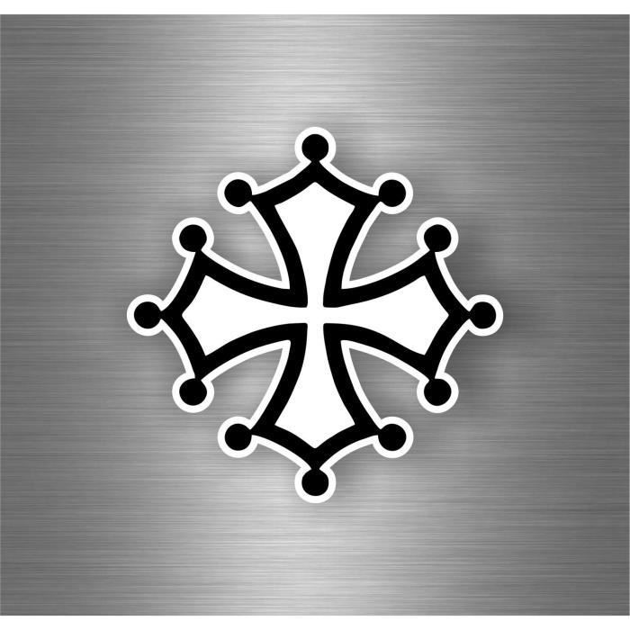 Autocollant sticker drapeau croix occitan r1 - Cdiscount Auto