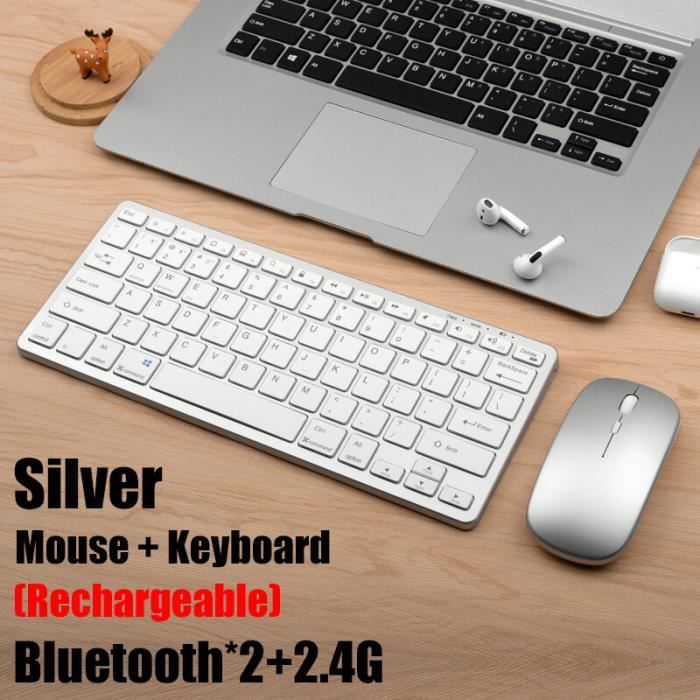 Clavier,Mini ensemble clavier et souris multimédia sans fil,Bluetooth 5 ...