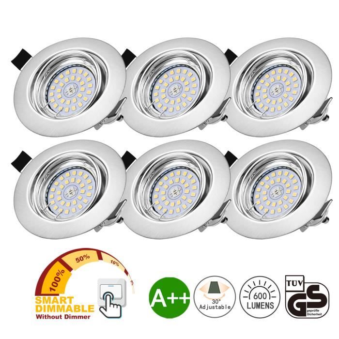 Licht Lot De 6 Spots Encastrables Orientables B K 6x5w éclairage