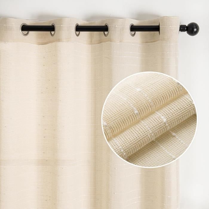 Rideau Voilage Court Cuisine Pour Fenêtres, Petit Rideau Lin Grs Tissu ...