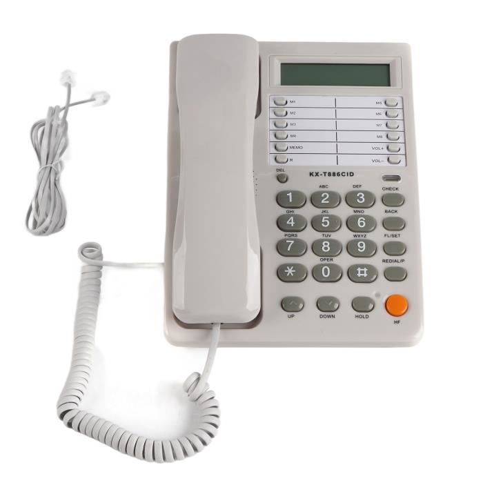 URB Téléphone filaire Affichage de l'identification de l'appelant téléphone fixe filaire bureau ...