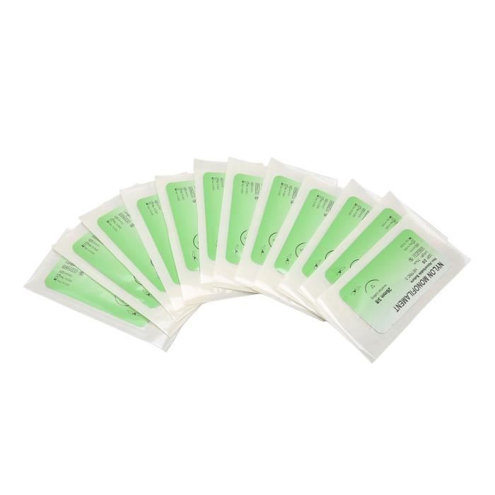 Drfeify Fils de suture avec aiguille courbée Lot de 12 fils de pratique ...