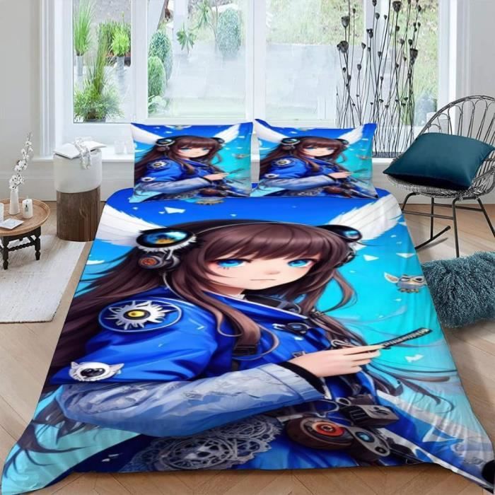 Housse De Couette Japon Anime 200X200 Imprimé 3D Manga Parure De Lit 2 ...