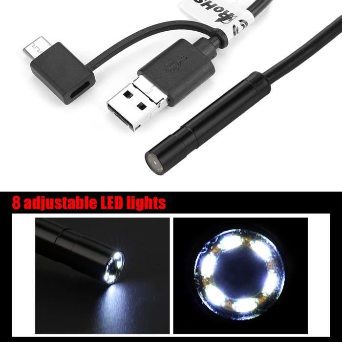 Endoscope USB Caméra d'endoscope, caméra endoscope flexible de lumière ...