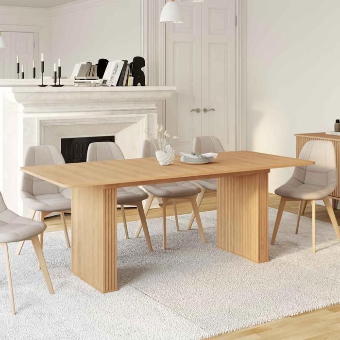 IDMARKET Table à manger extensible rectangle JULIETTE 6-10 personnes ...