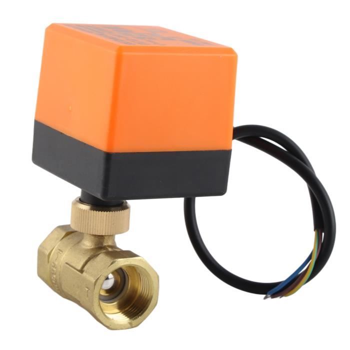 Mothinessto Robinet à tournant sphérique motorisé Vanne électrique à bille motorisée à 2 voies ...