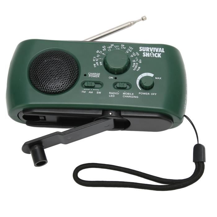 Qiilu Radio à énergie solaire Radio à manivelle Portable torche LED ...