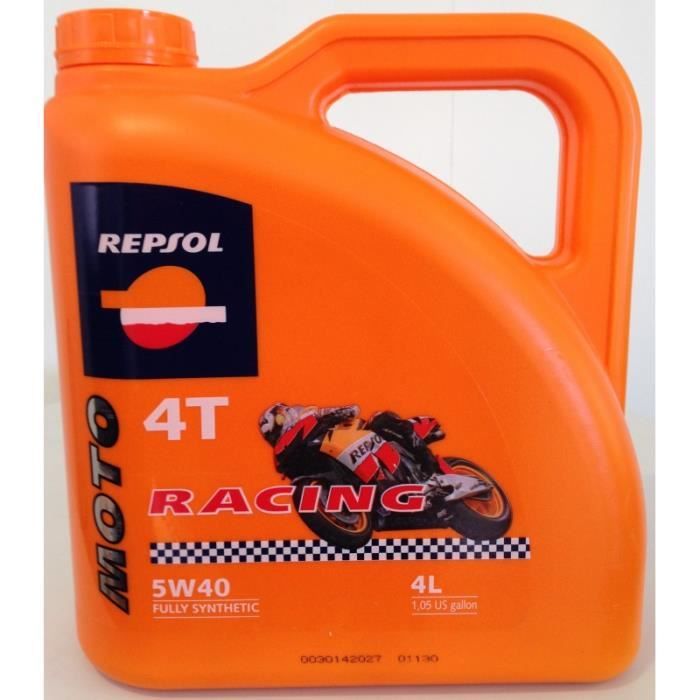 REPSOL MOTO RACING 4T 5W40 4 L - Cdiscount Auto