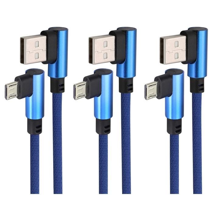 6Ft 90 Degrés Micro Usb Android Chargeur 90 Degrés Usb 2.0 A Mâle Vers ...