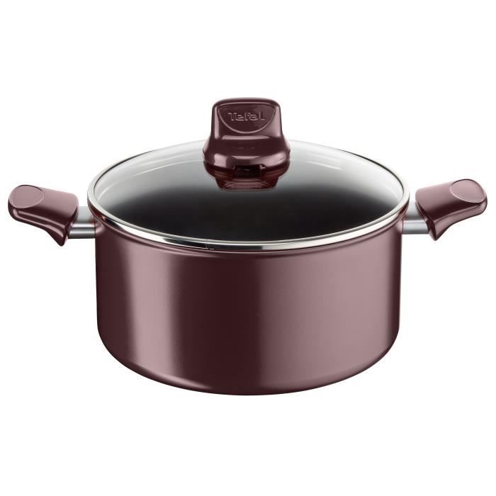 TEFAL DARK RUBY Ind Faitout C4024612 24cm Tous feux dont induction - Cdiscount Maison